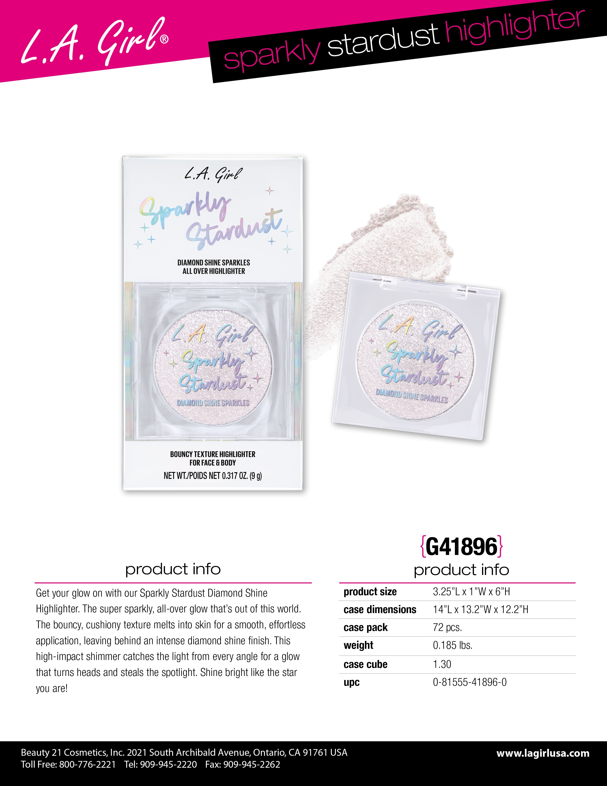 Sparkling Stardust Face Sparkle | L.A. Girl Cosmetics