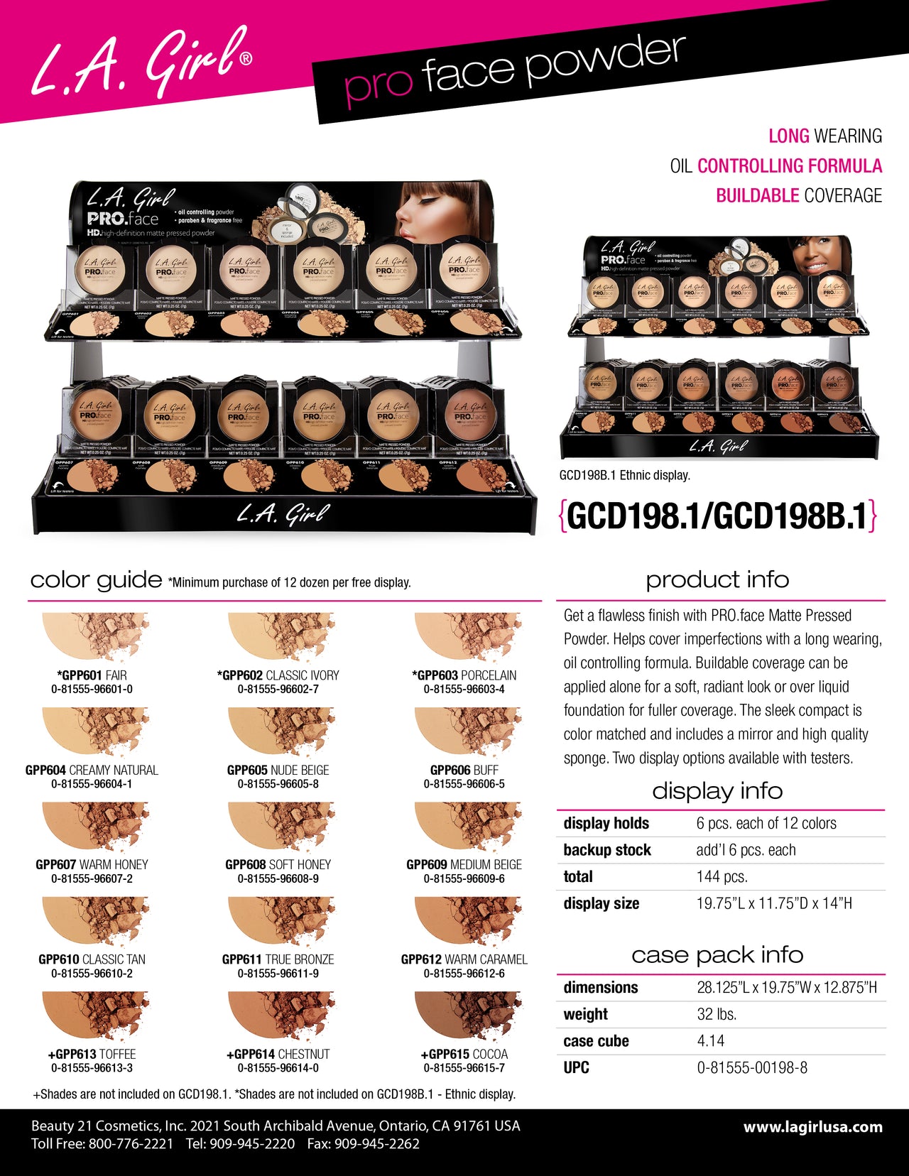 PRO.face Pressed Powder (Ethnic) | L.A. Girl Cosmetics