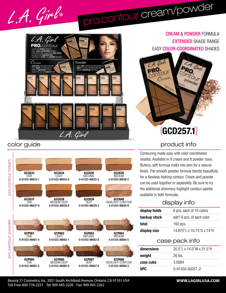 PRO.contour Powder/cream | L.A. Girl Cosmetics