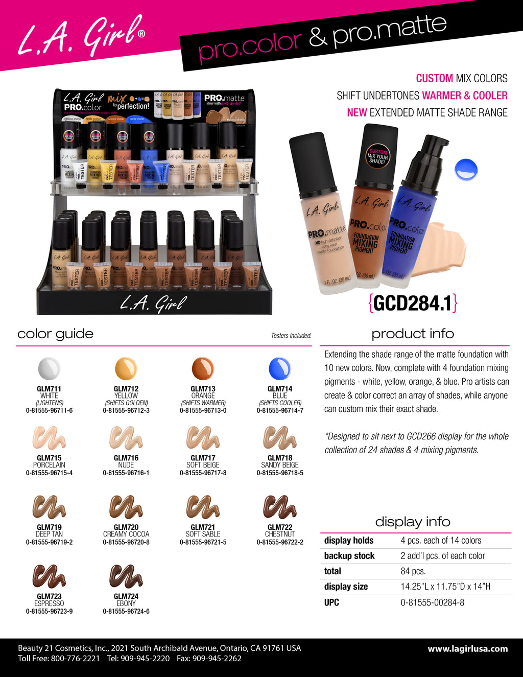 PRO.color & PRO.matte Foundation | L.A. Girl Cosmetics