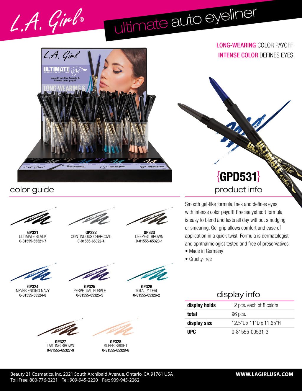 Ultimate Auto Eyeliner | L.A. Girl Cosmetics